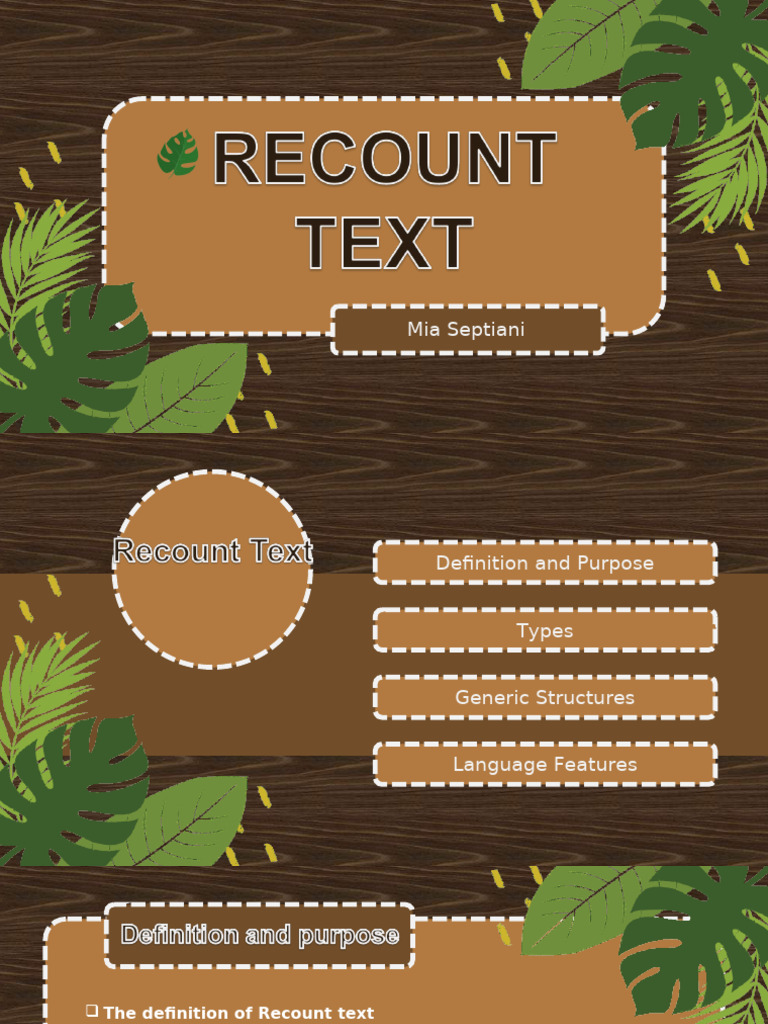 RECOUNT TEXT | PDF | Linguistics | Grammar