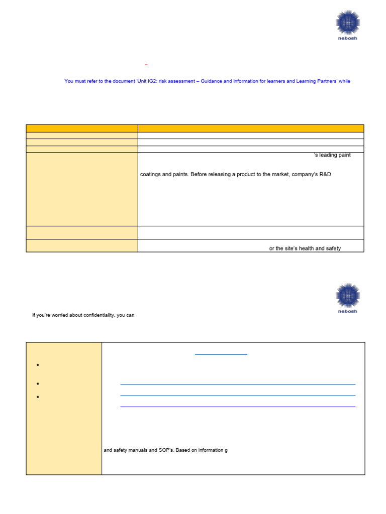 NEBOSH Risk Assessment Guide | PDF | Employment | Occupational Safety And Health Administration
