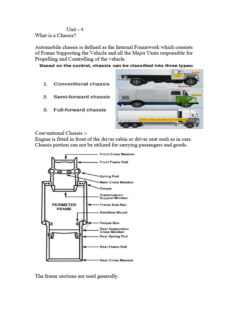 Unit - 4 Basic Automobile ENgineering Chassis System and Transmission ...