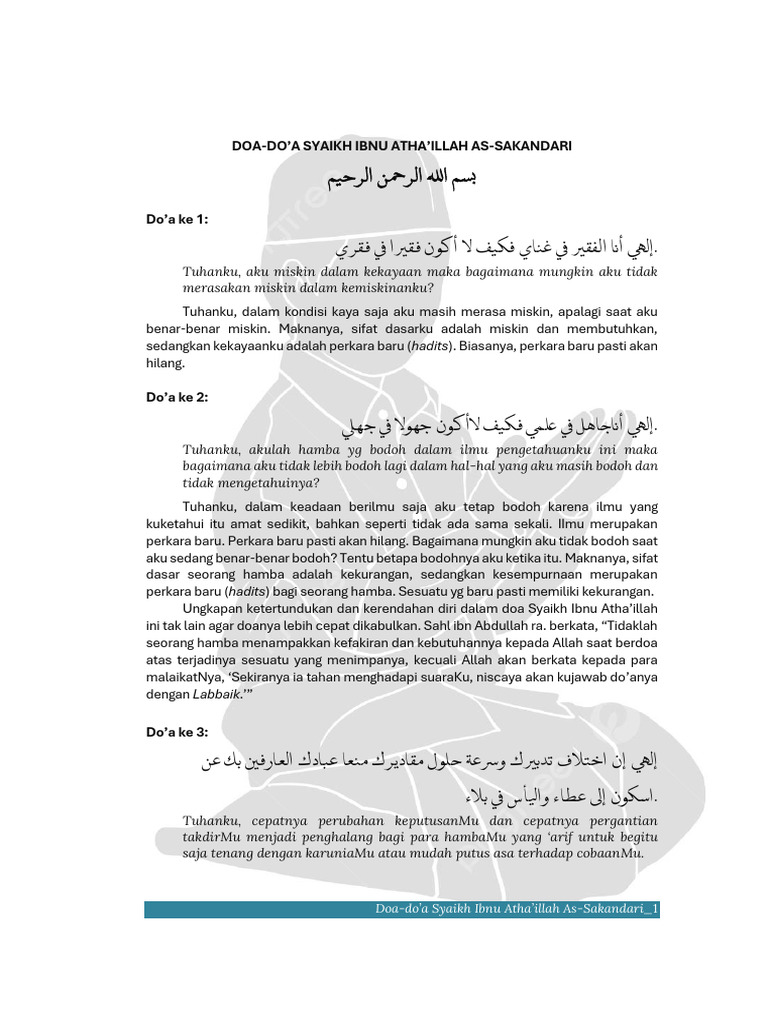Doa Syaikh Ibnu Atha'Illah | PDF | Pengembangan Diri