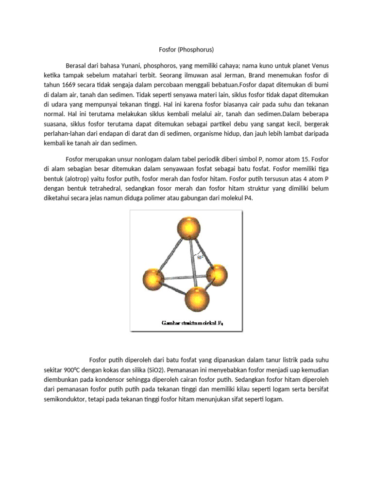Sifat dan Struktur Fosfor dalam Kimia | PDF
