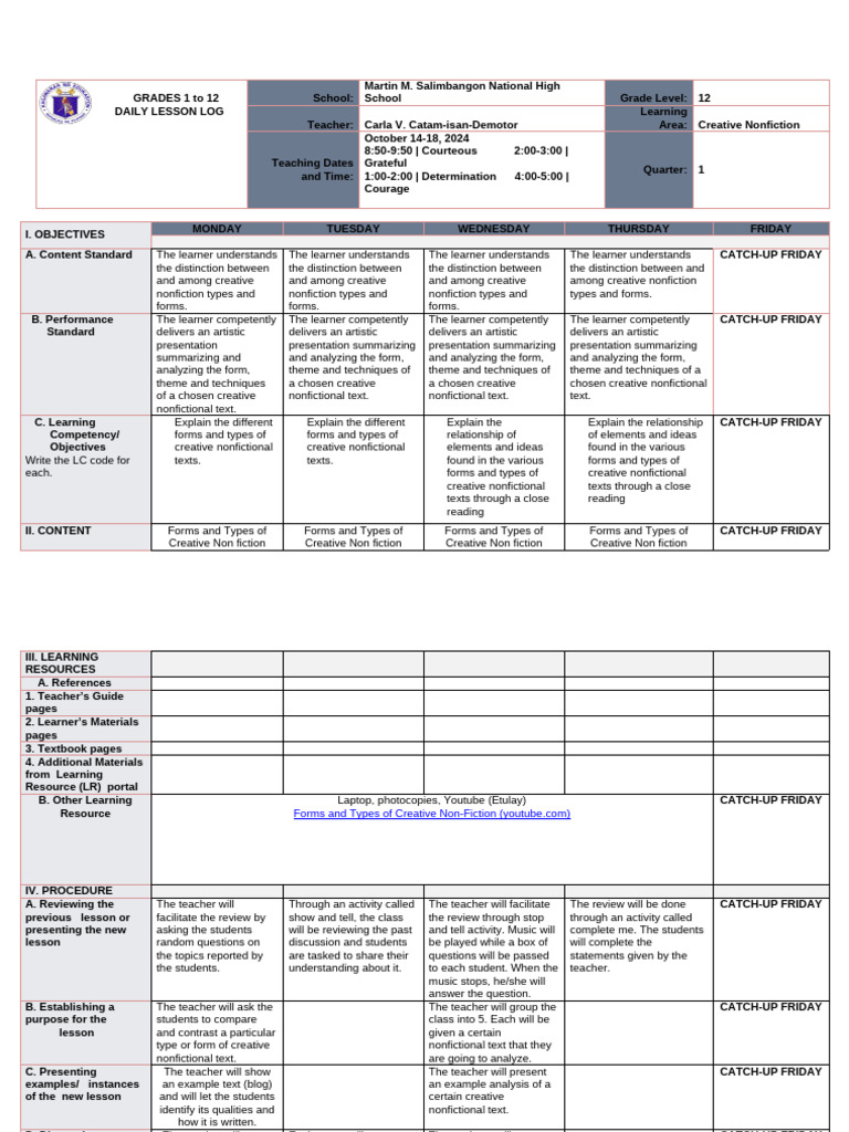 Forms & Types of Creative Nonfiction w3 | PDF | Cognitive Science | Human Communication