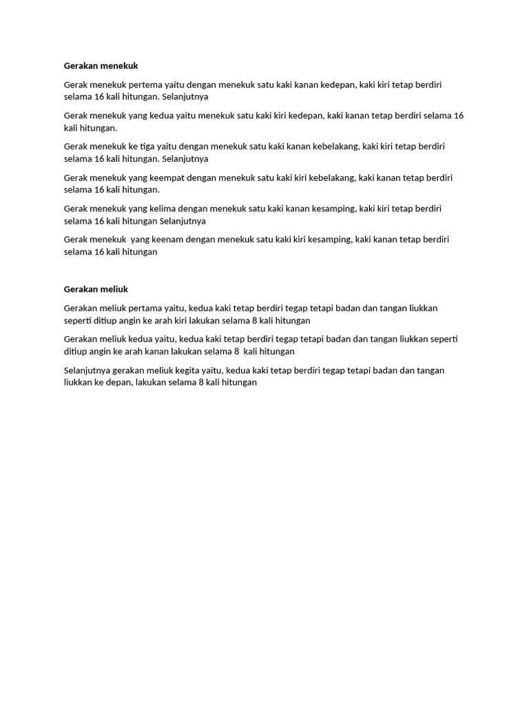 Teks Suara Gerakan Menekuk Meliuk | PDF | Kesehatan Holistik