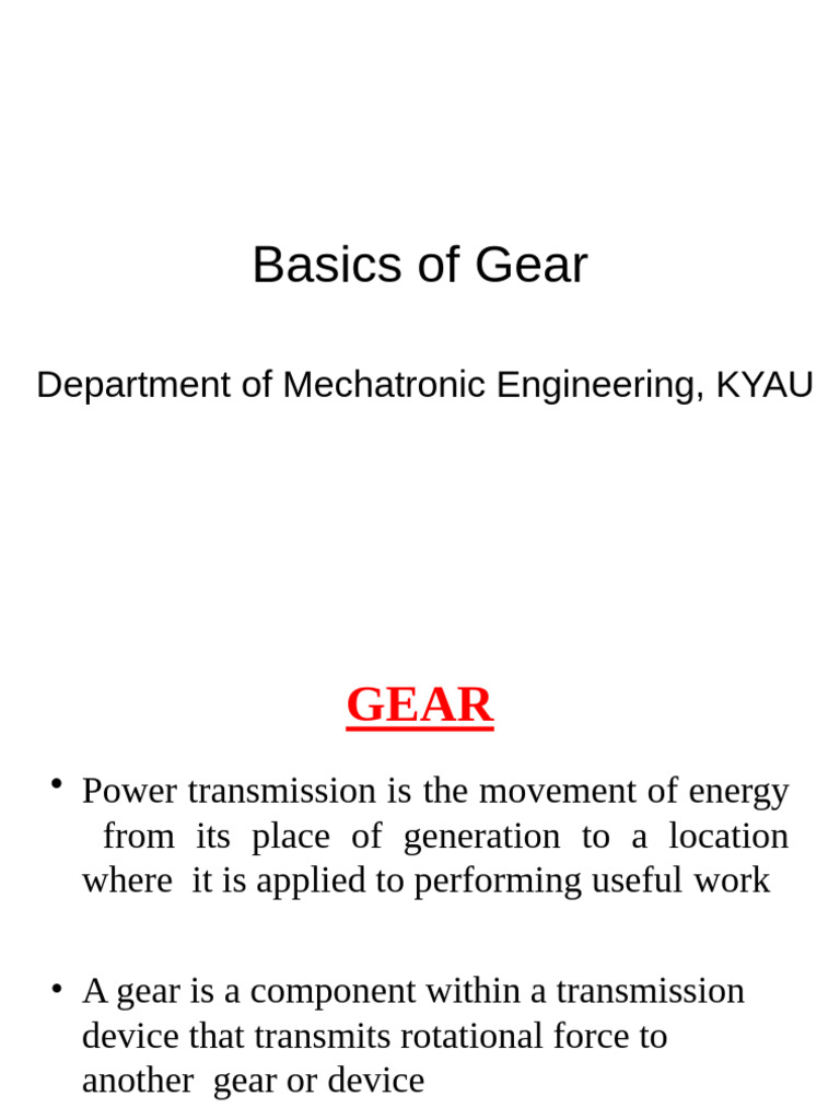 Basics of GEAR | PDF | Gear | Mechanical Engineering