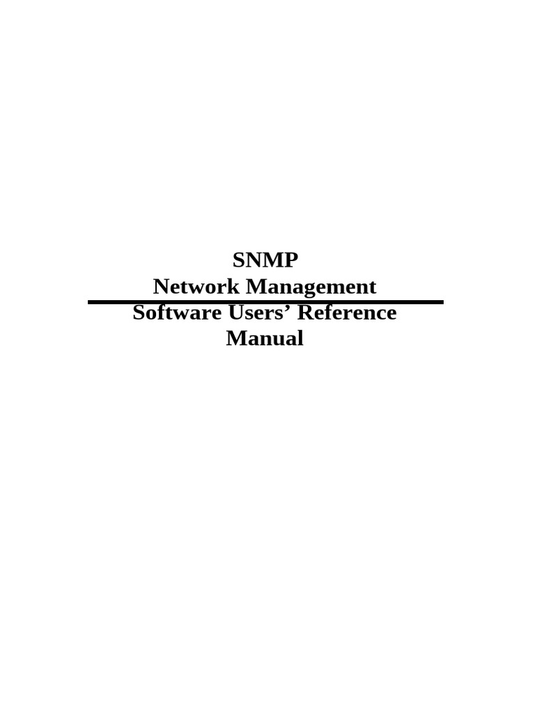 SNMP Network Management User Manual | PDF | Computer Network | Ip Address