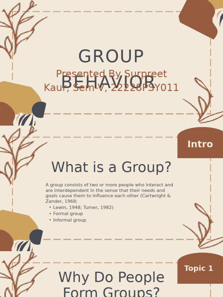 Group Behavior | PDF | Psychological Concepts | Behavioural Sciences