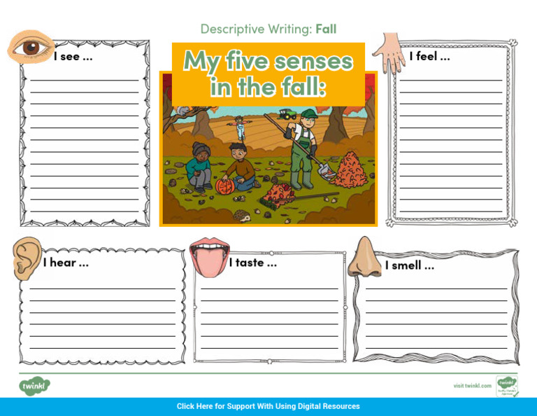 Digital Fall Descriptive Writing Activity for Special Education | PDF