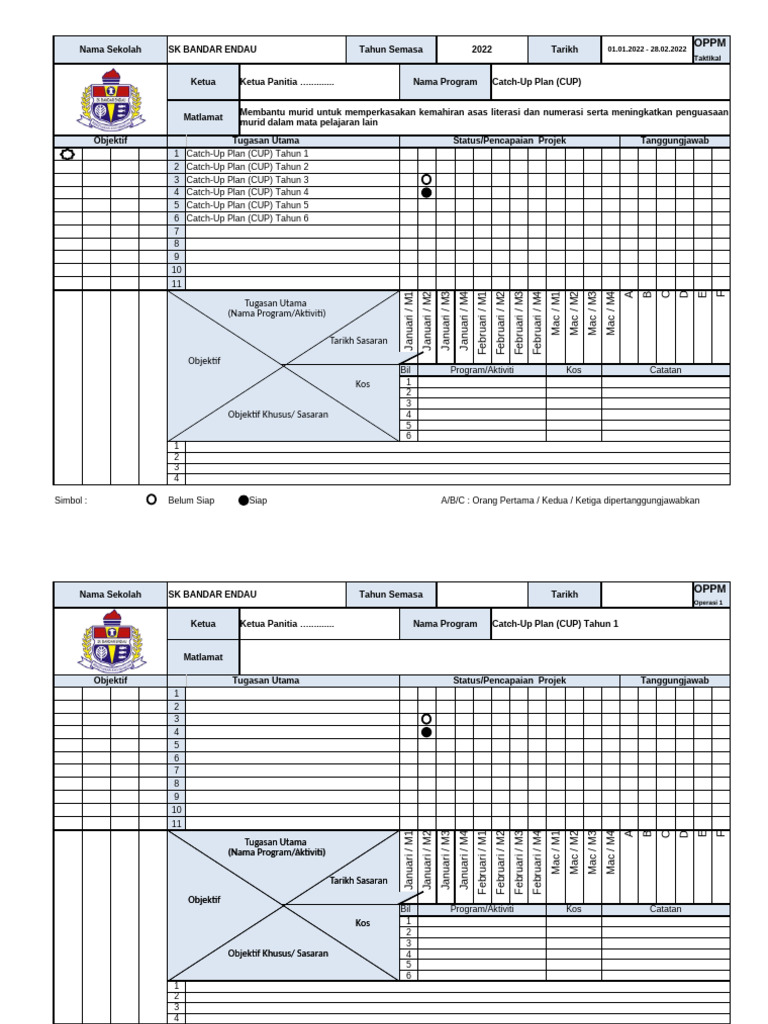 Borang Kosong OPPM SKBE 2022 | PDF
