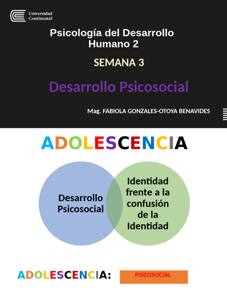 S3-Desarrollo Psicosocial | PDF | Adolescencia | Adultos