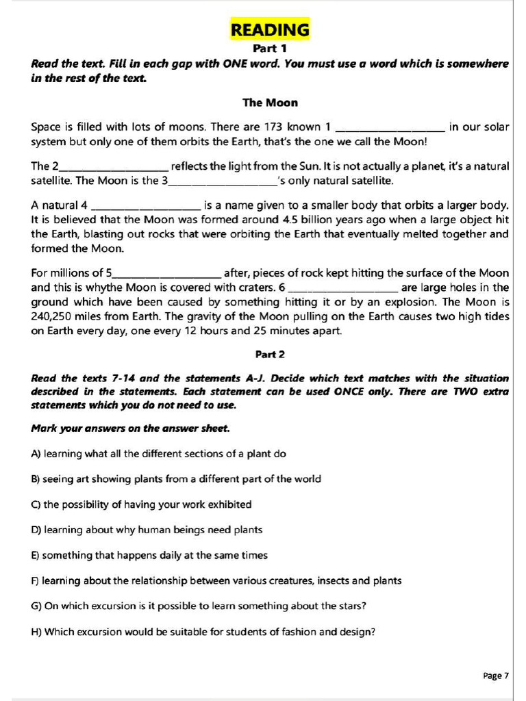 New Reading Mock | PDF