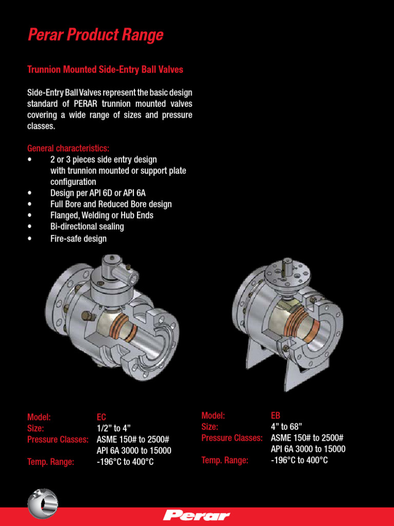 Perar-Trunnion-Ball-Valves-1 | PDF | Valve | Pipe (Fluid Conveyance)
