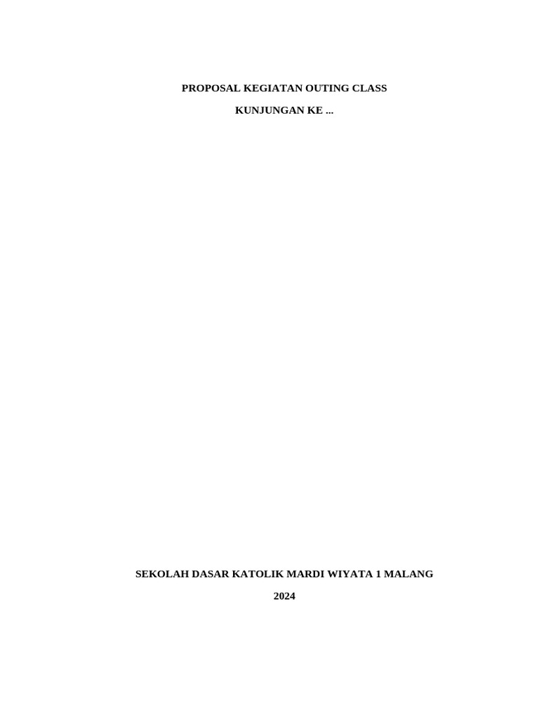 Proposal Kegiatan Outing Class 2023 | PDF