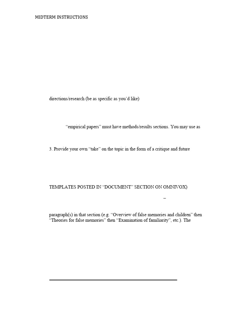 Midterm Paper Guidelines and Requirements | PDF