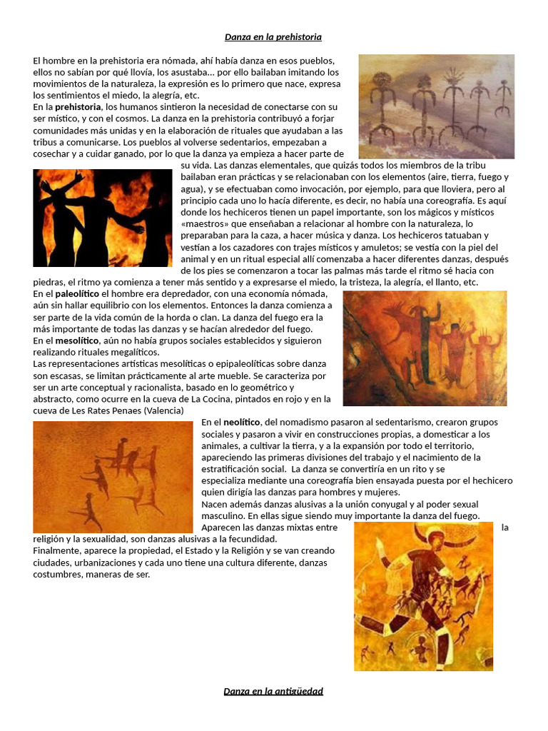 Ficha Informativa Clase 2 | PDF | Bailes | Antiguo Egipto