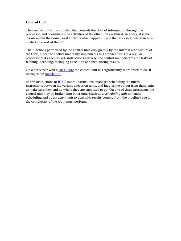 Control Unit | PDF | Technology & Engineering