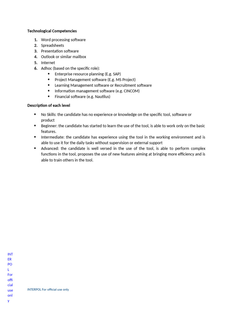 Technological Competencies | PDF