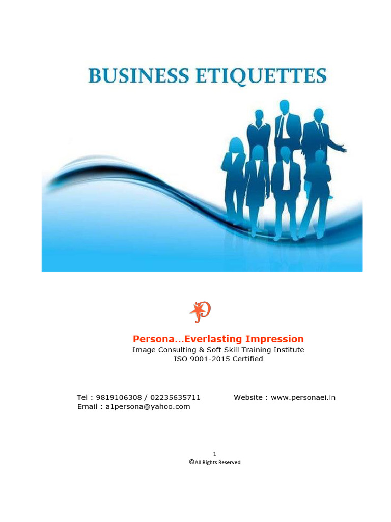 Etiquette Handout | PDF | Etiquette | Photocopier