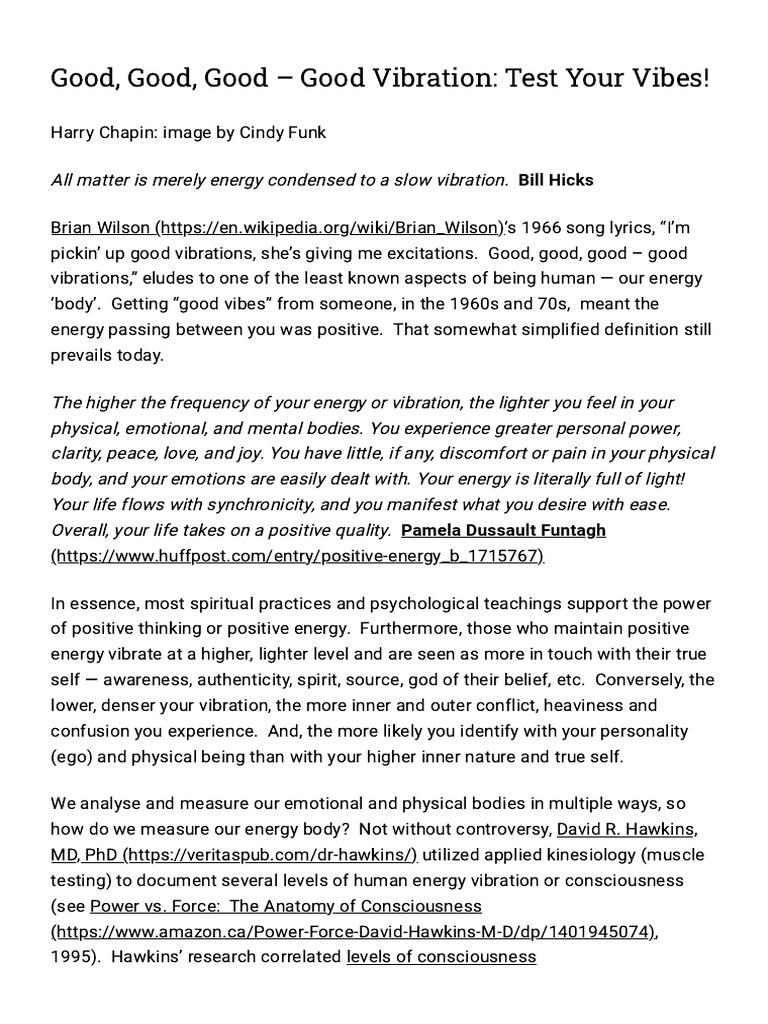 Good, Good, Good - Good Vibration - Test Your Vibes! - Right To J | PDF ...