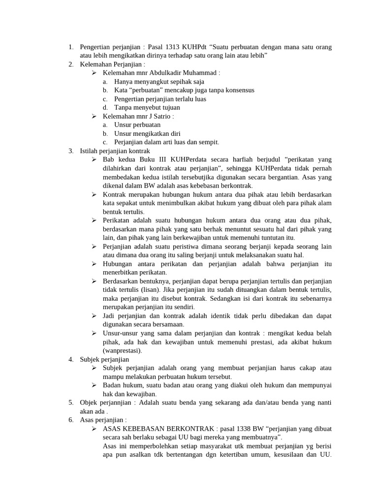 Uts HK Perjanjian | PDF