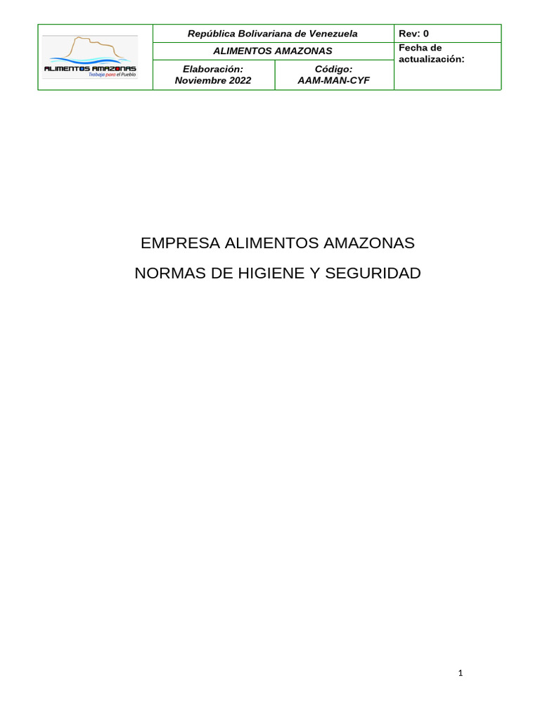 Normas de Higiene y Seguridad en Alimentos | PDF | Primeros auxilios ...