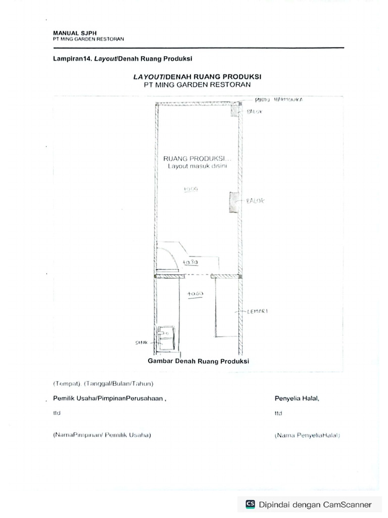 Layout Ruang Produksi Sambal | PDF