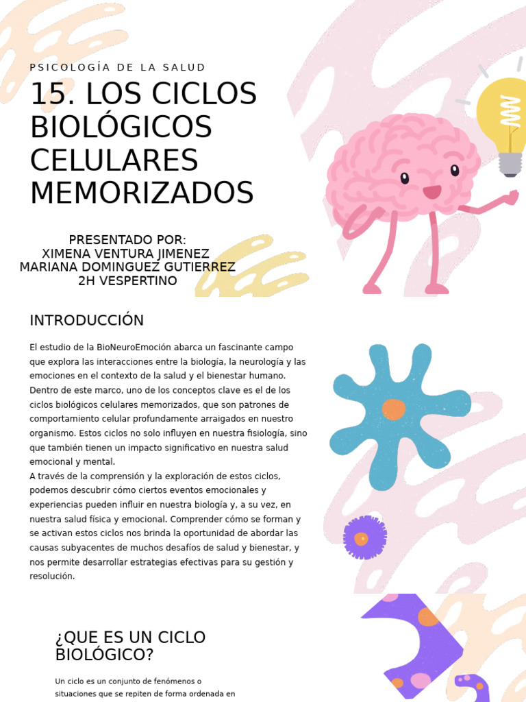 Ciclos Biológicos Memorizados en Salud | PDF | Biología | Las emociones