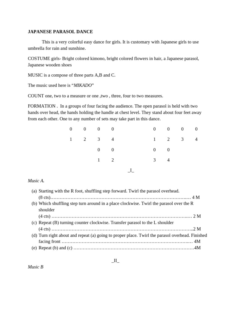 Japanese Parasol Dance | PDF | Teaching Methods & Materials