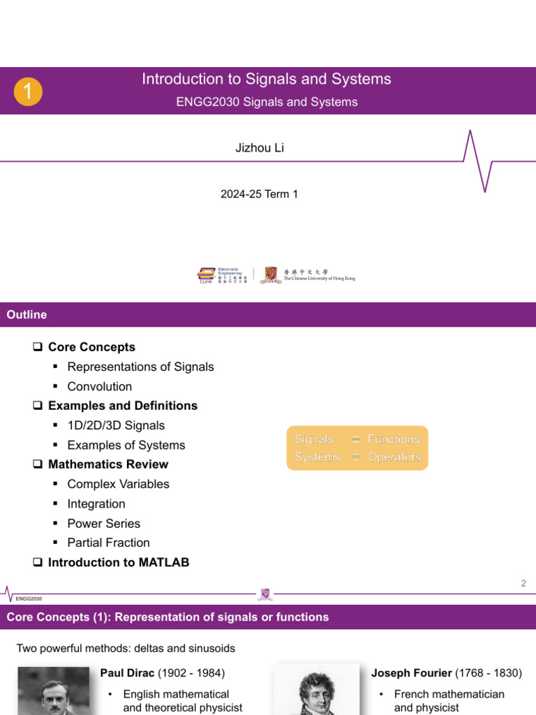 01 Introduction To Signals and Systems | PDF | Integral | Function ...