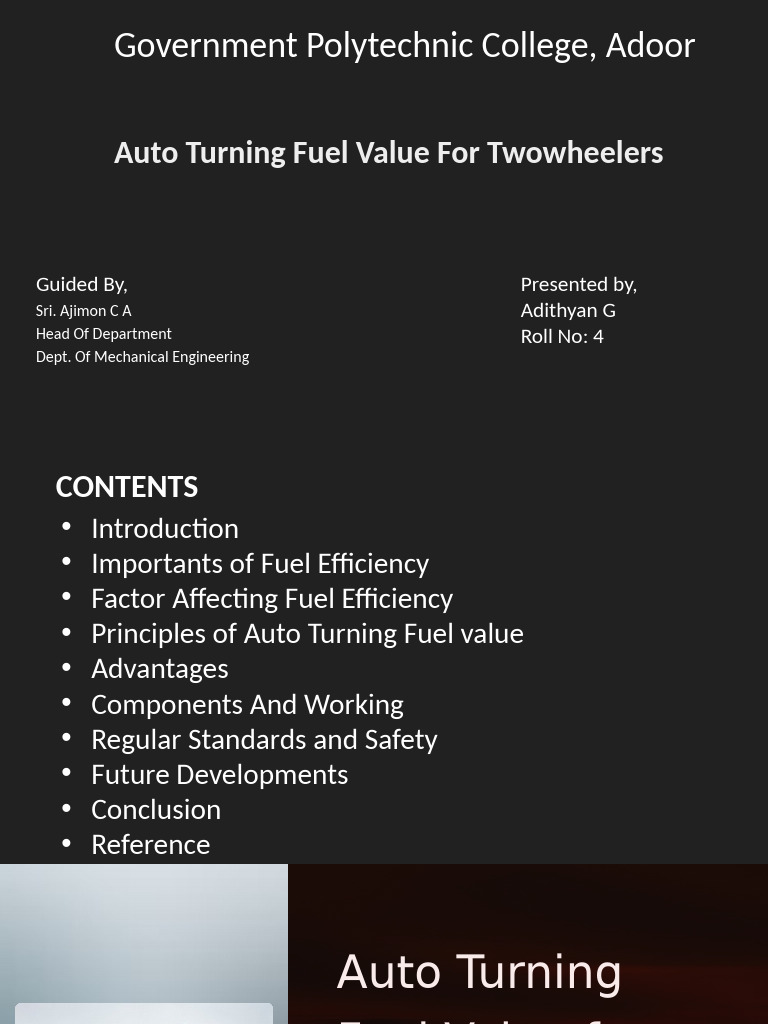 Auto Turning Fuel Value For Two Wheelers Copy 1 | PDF | Engines ...