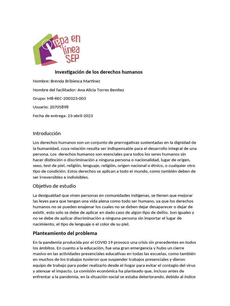 Investigación de Los Derechos Humanos | PDF | Sustentabilidad ...
