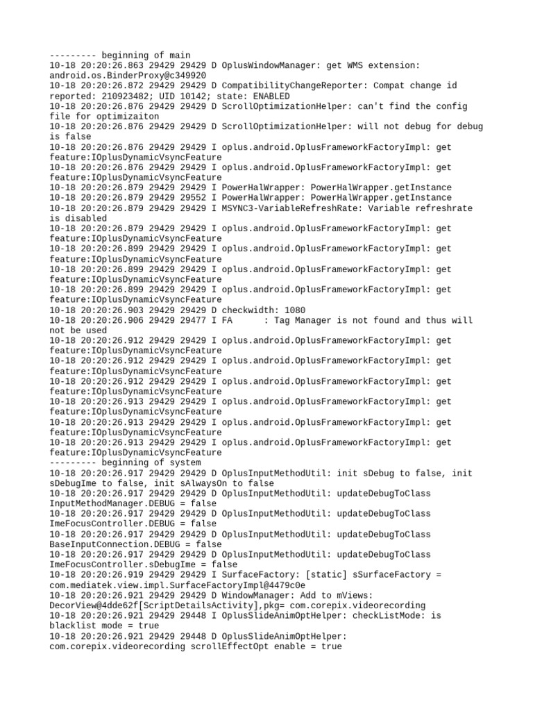 Logcat 1729263026845 | PDF | Android (Robot) | Operating System Families