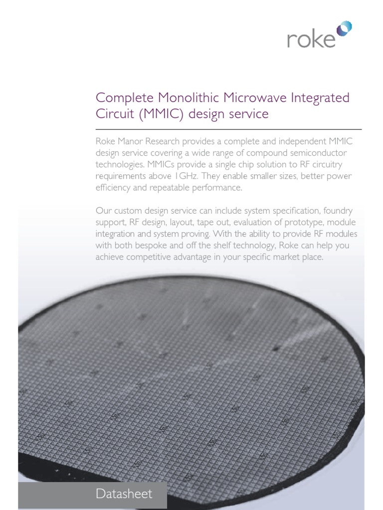 052 MMIC Design | PDF | Gallium Arsenide | Integrated Circuit