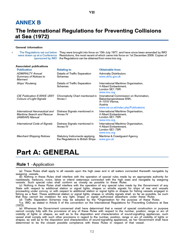 Part A: General: The International Regulations For Preventing ...