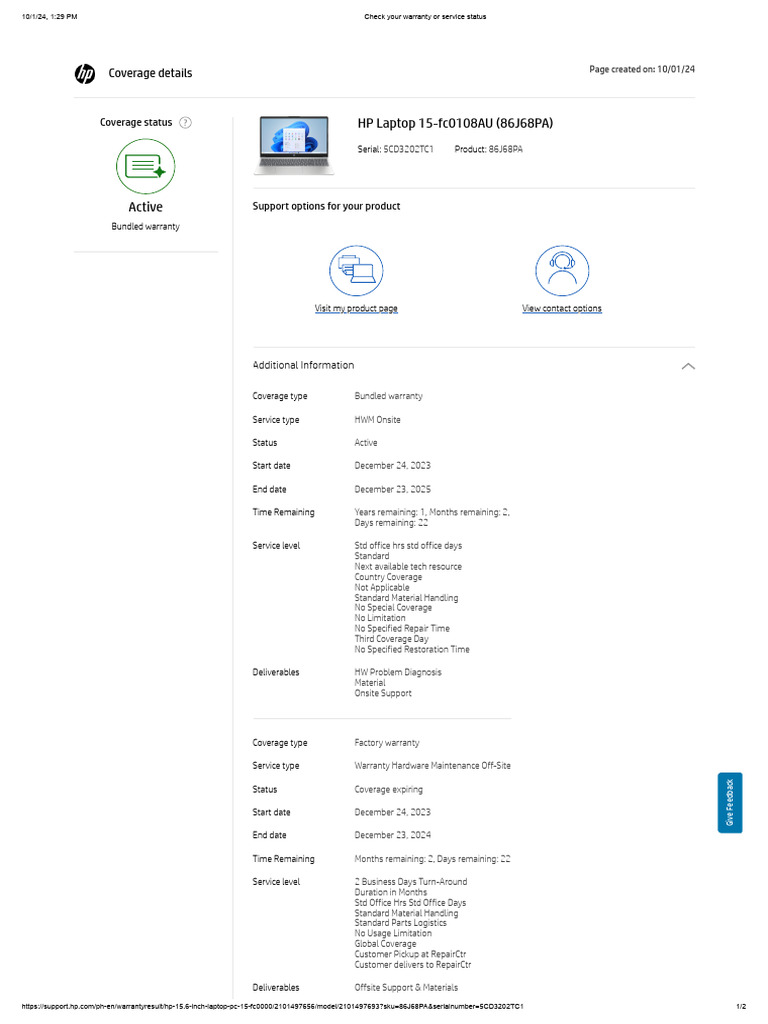 HP 15-fc0000 Warranty Overview | PDF | Computer Engineering | Computing