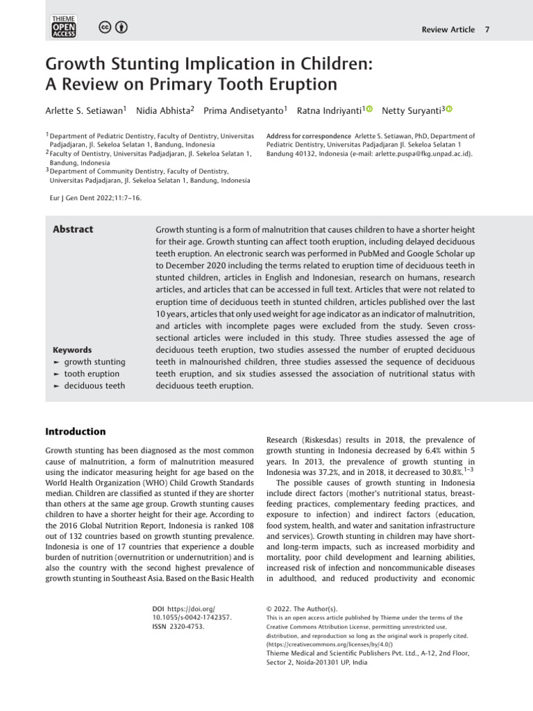 Growth Stunting Implication in Children | PDF | Systematic Review