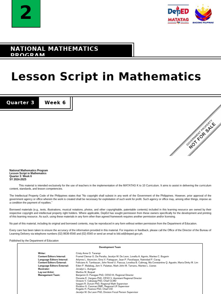 Cristy Q3 W6 Day 1 Corrected Final Version | PDF | Division (Mathematics) | Mathematics