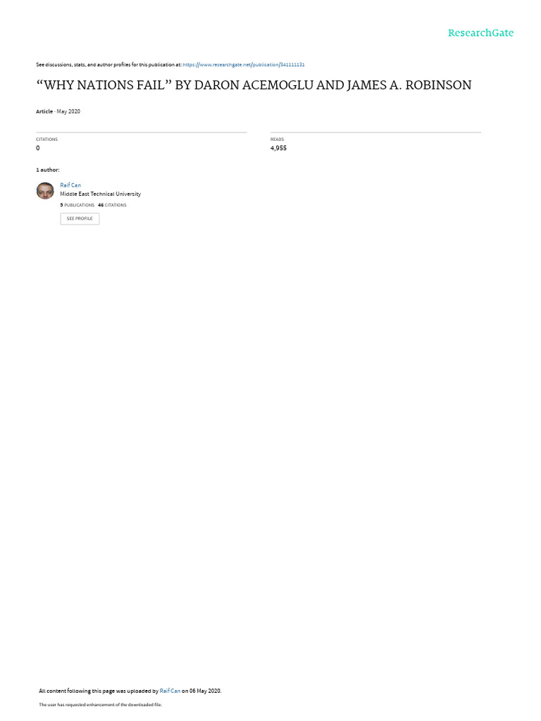 Why Nations Fail | PDF | Institution | Economies