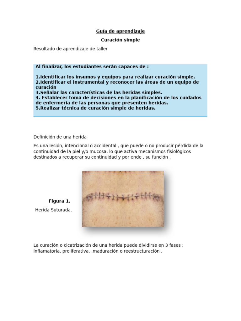 Curaciones Simples: Guía Práctica | PDF | Herida | Curación