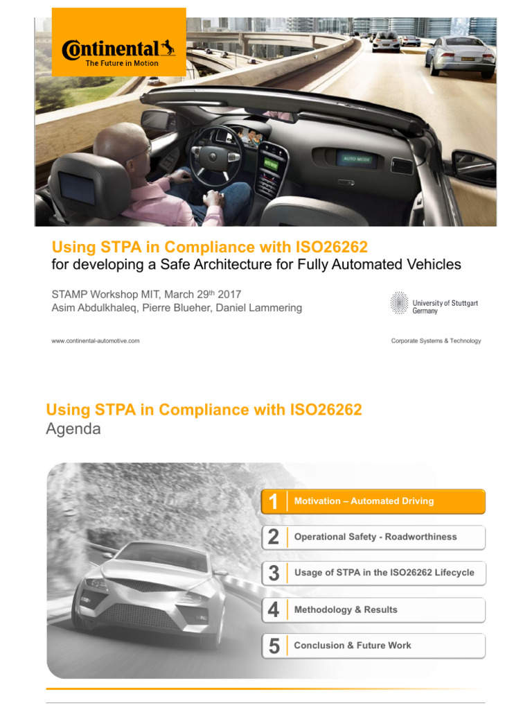 STPA For ISO26262 Developing Safe Architecture For Fully Automated Vehicles | PDF | Life Cycle ...