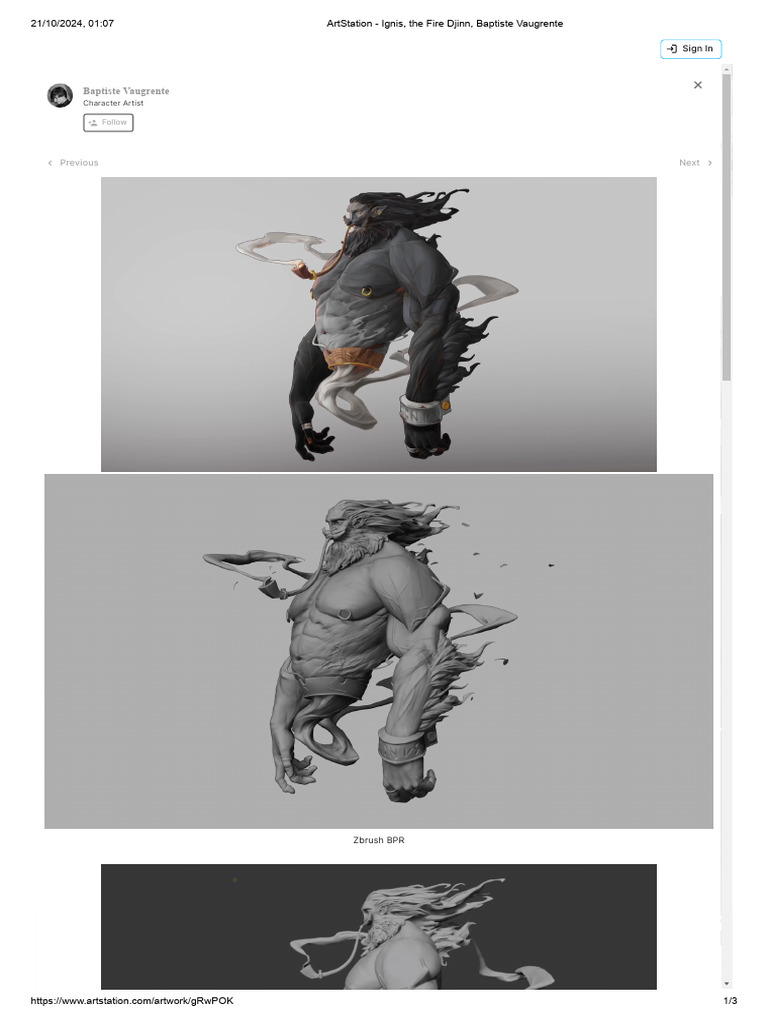 ArtStation: Ignis, Fire Djinn by Baptiste | PDF | Video Game ...