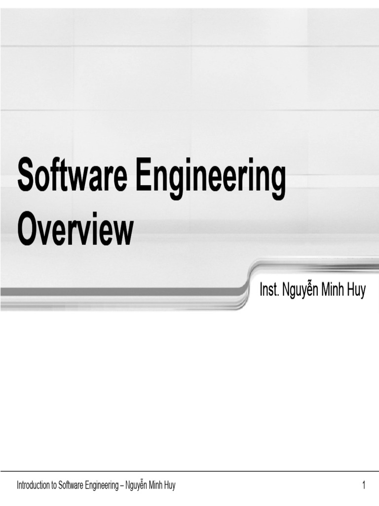 01-SE-Software Engineering Overview-English | PDF | Software | Software Development Process