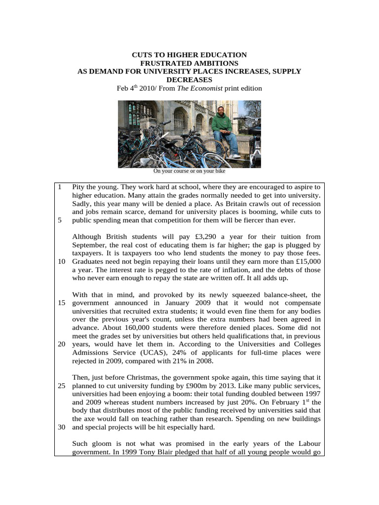 UK University Demand vs. Funding Cuts | PDF | Economies | Money