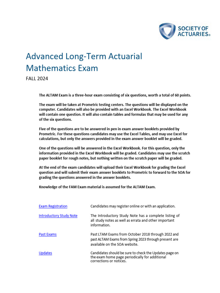 2024 Fall Exam Altam Syllabus | PDF | Option (Finance) | Insurance