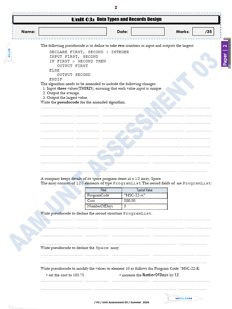 UA03_Data Types and Records (1) | PDF | Applied Mathematics | Algorithms And Data Structures