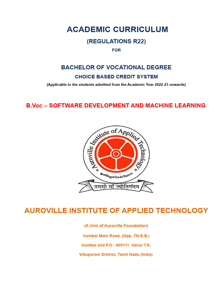 B.voc Software Development and Machine Learning - Final - Draft | PDF | Computer Programming ...