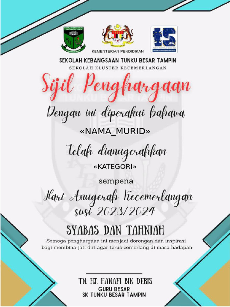 Template Sijil | PDF