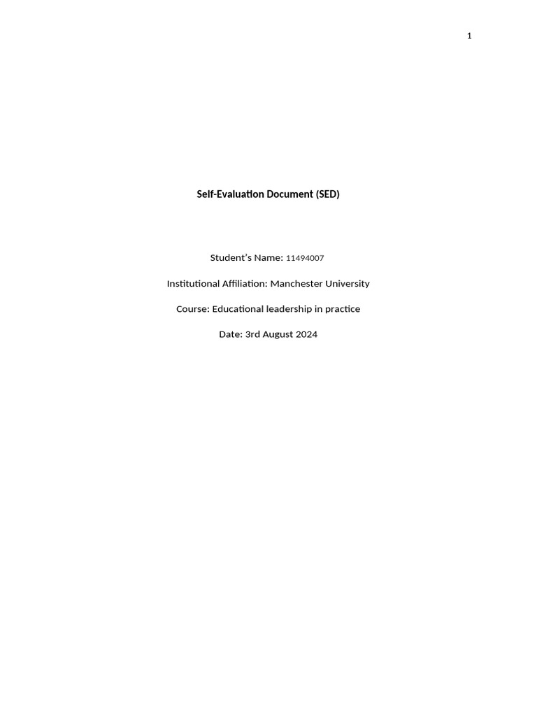 Self Evaluation Document | PDF | Multimedia | Learning