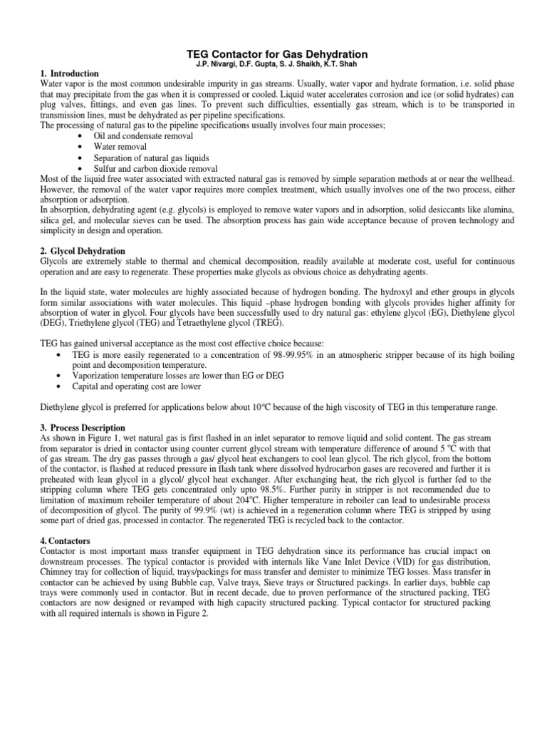 Teg Contactor | PDF | Natural Gas | Transparent Materials
