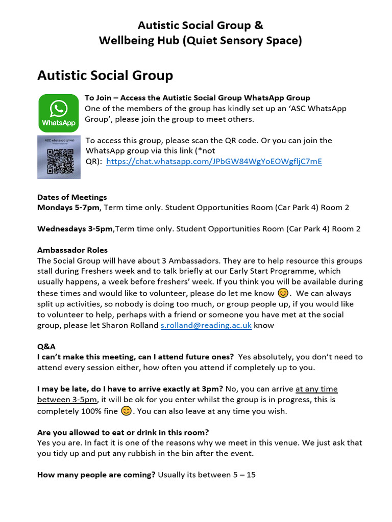 Autistic Network Social Group Flyer Quiet Space 0101023 SR | PDF