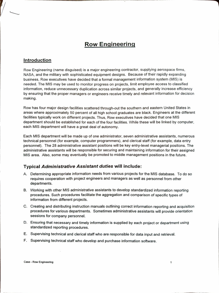 Row Engineering | PDF